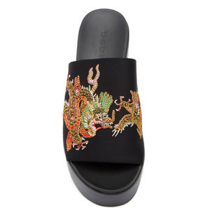 bebe | Shoes | New Bebe Stretchy Embroidered Slide Sandals | Poshmark